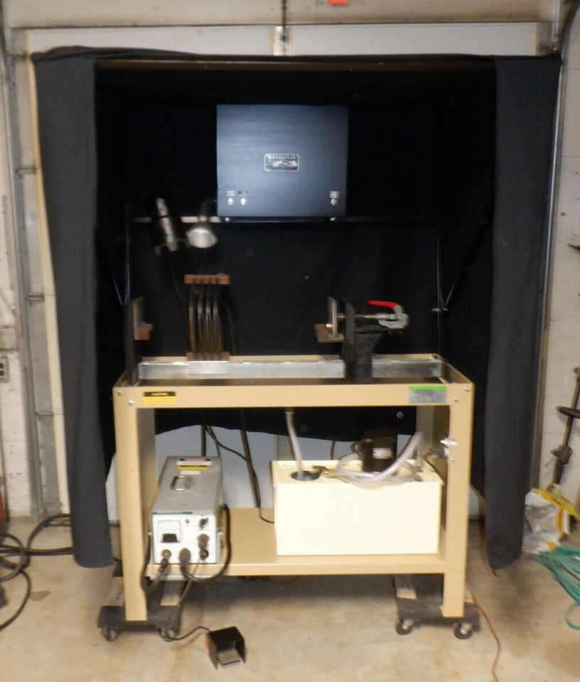 Magnaflux mag bench with P-1500 power pack, spray system, GE-54 ...