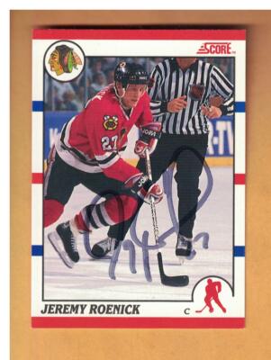 Jeremy Roenick AUTOGRAPHED 1990-91 SCORE HOCKEY ROOKIE CARD HAND SIGNED ...