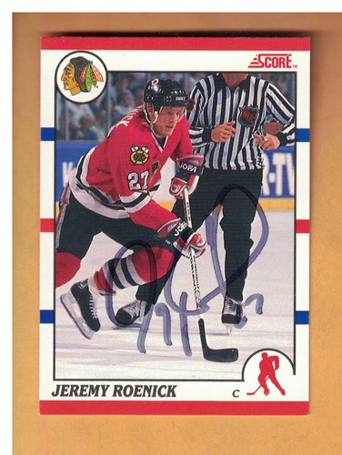 Jeremy Roenick AUTOGRAPHED 1990-91 SCORE HOCKEY ROOKIE CARD HAND SIGNED ...