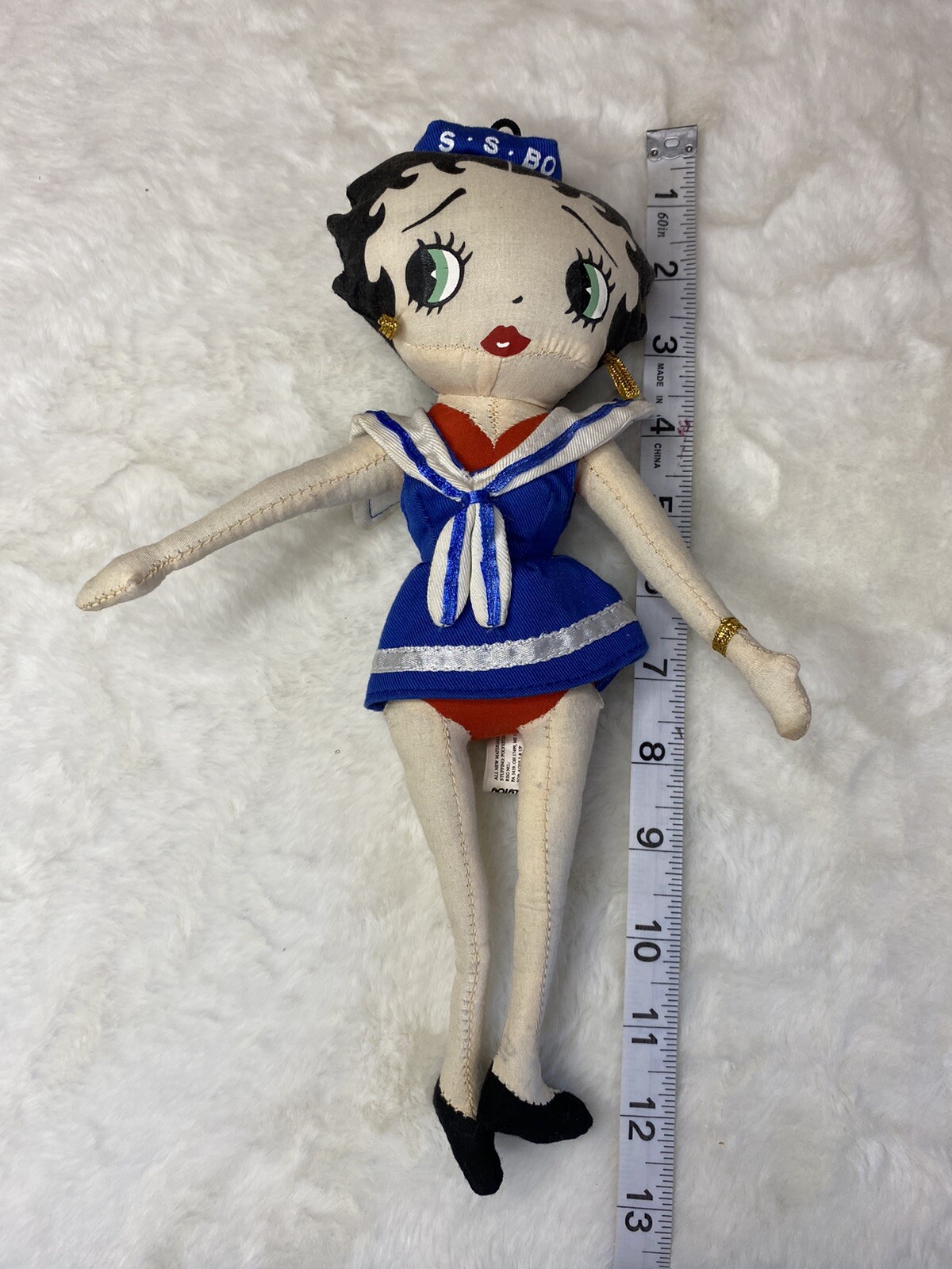 Kellytoy 12” Tall Betty Boop Plush Stuffy Doll Sailor Betty S.S. Boop ...