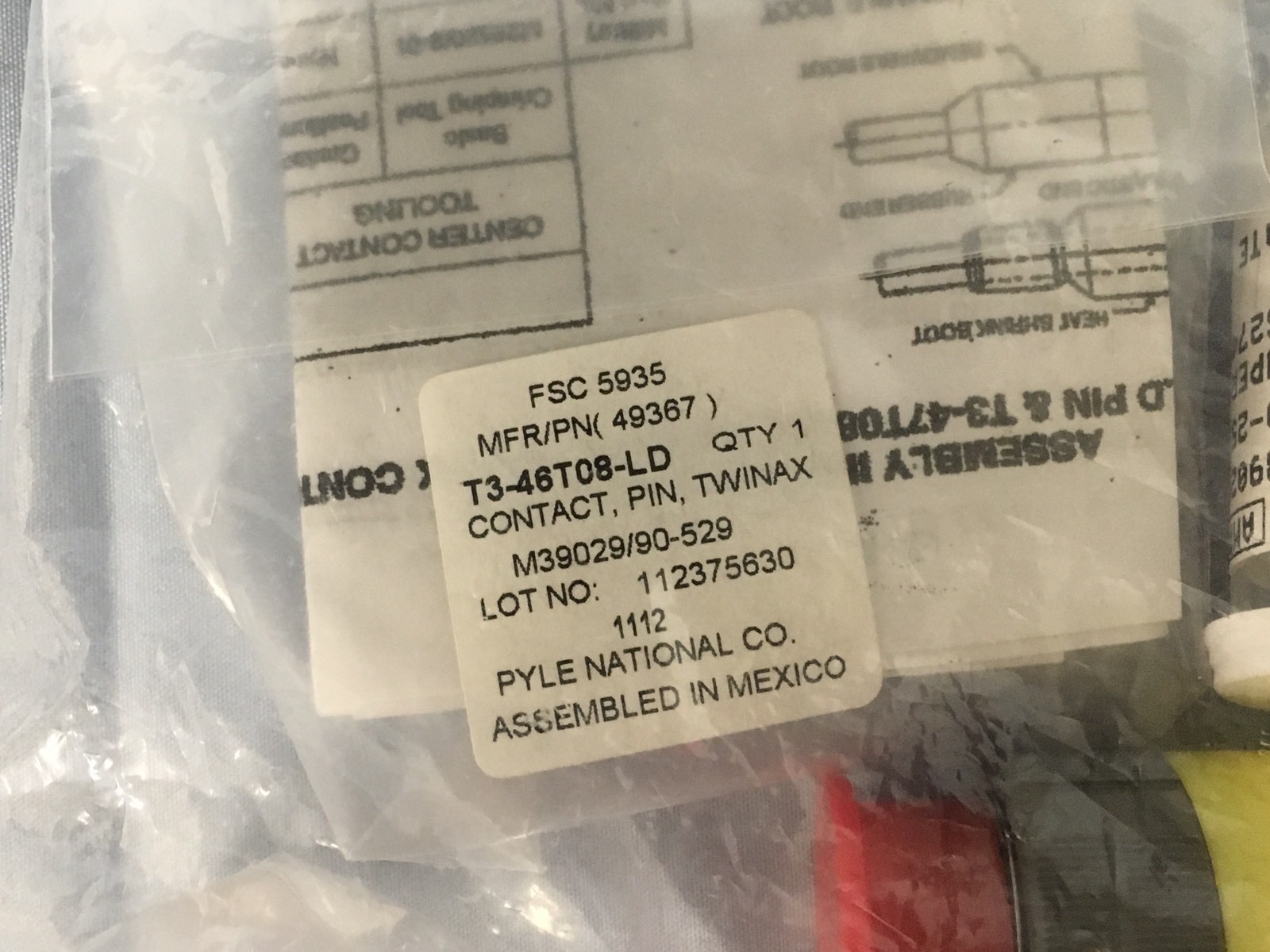 NEW Amphenol Aerospace T3-46T08-LD Mil-Spec Connector w/ Pins M39029/90 ...