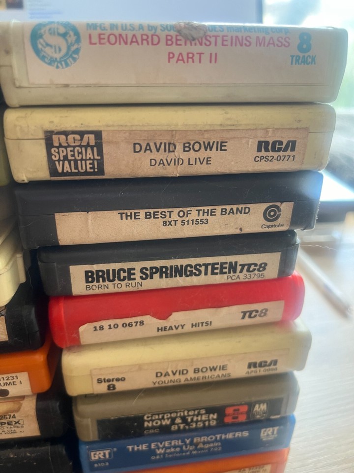 Lot of 18 60s-70s 8-track tapes UNTESTED Beatles Bruce Springsteen ...