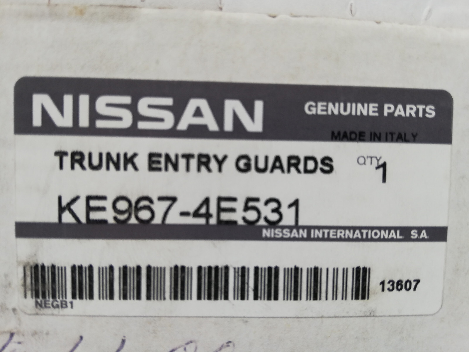 Nissan Qashqai 2014 Boot Trunk Entry Guard New and Genuine KE9674E531 ...