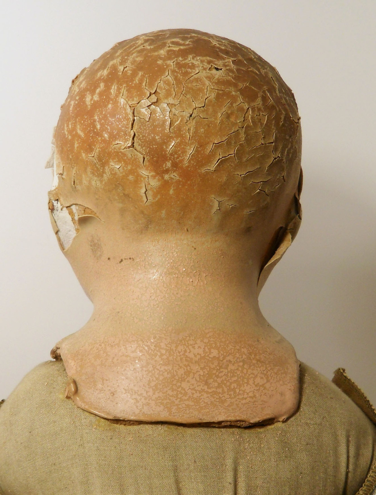 23" ANTIQUE PAPER MACHE COMPOSITION SHOULDER HEAD DOLL- NATIVE AMERICAN ...