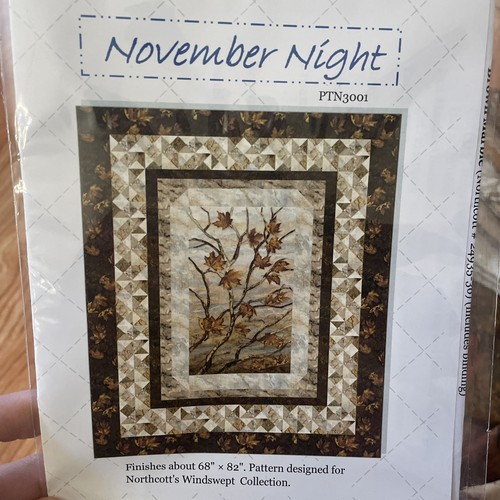 November Night Stonehenge Windswept Marble Leaves Branches Quilt Kit 68 ...