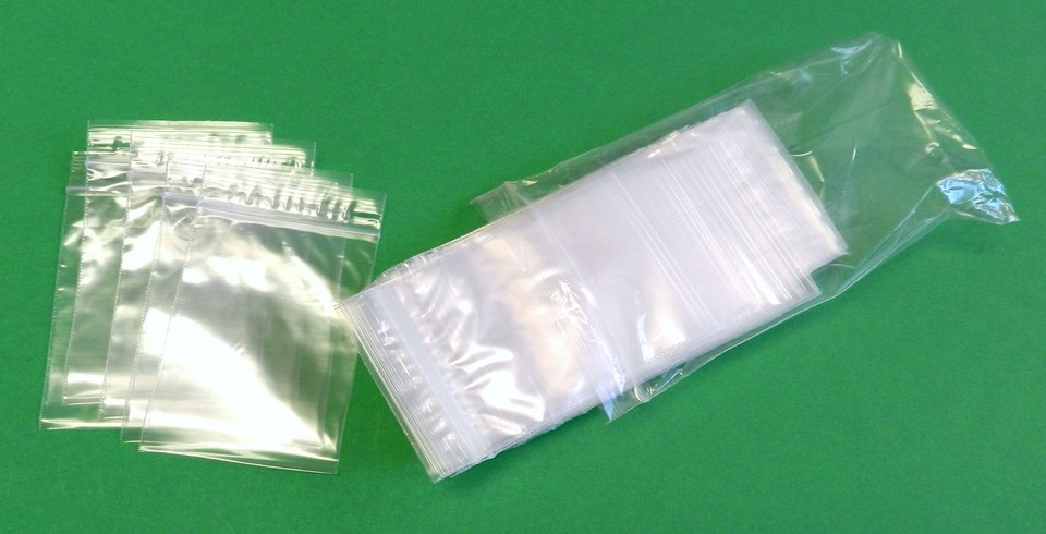 100 3"x4" Clear Poly Bags 2MIL Reclosable 3x4 Top Seal Baggies 2 mil ...