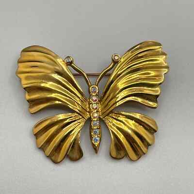 Vintage 1999 Plainville Stock Co PSCO AB Rhinestone Butterfly Pin ...