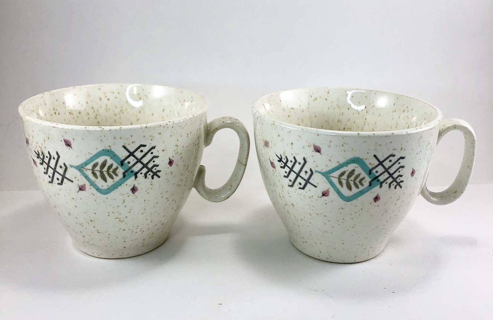 Vintage W.S. George Arbor Pattern Teacups Atomic Leaf Leaves Tree MCM ...