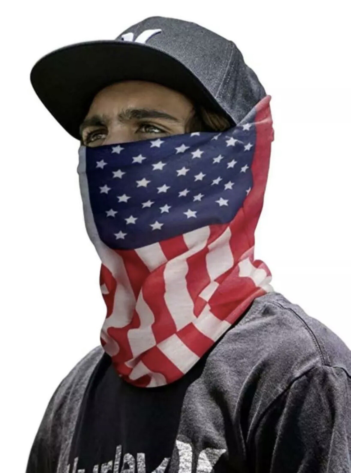 Hurley Lightweight Neck Gaiter Face Mask One Size Red/White/Blue ...