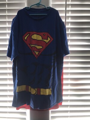Vintage Rubies T-Shirt Jersey SUPERMAN W CAPE XL BLUE BODY MUSCLE ...