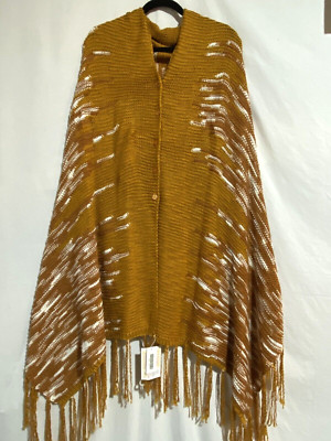 NWT Lularoe Mimi-OS-Beautiful Gold Rust & White Sweater Shawl Fringe ...