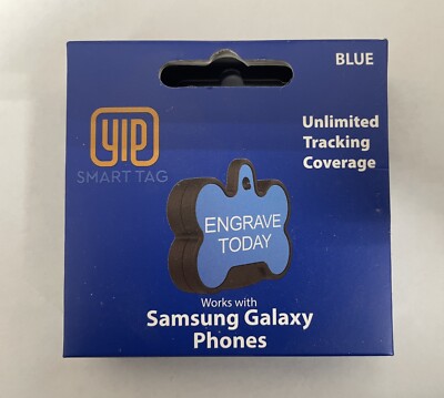 YIP Smart Tag Pet ID Tag and Tracker For Samsung Dog Bone Blue SEALED ...