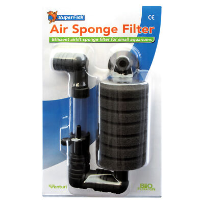 Superfish Air Sponge Filter Efficient for Small Nano Aquarium Fish Tank ...