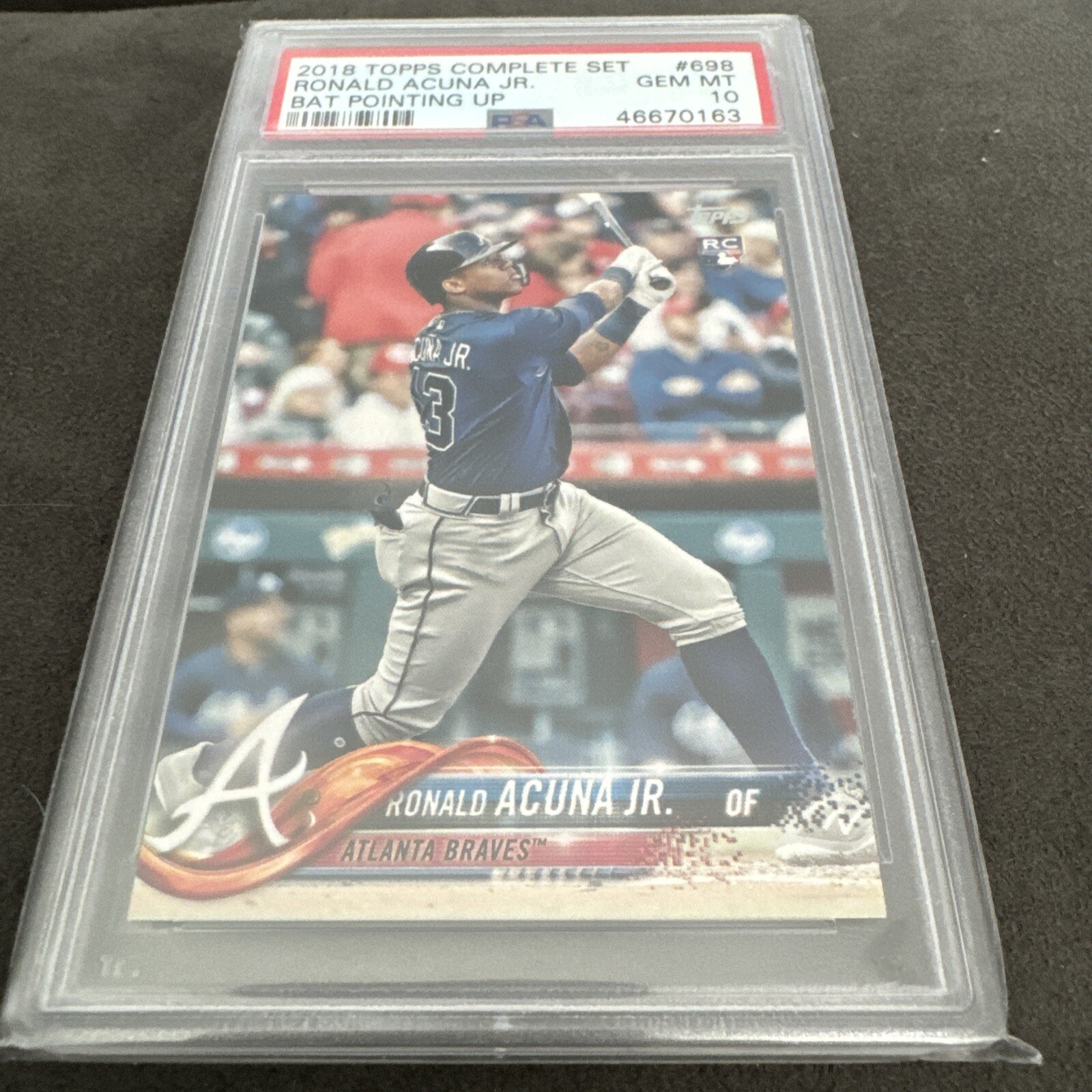 2018 Topps Complete Set Ronald Acuna Jr Bat Pointing Up #698 PSA 10 | eBay