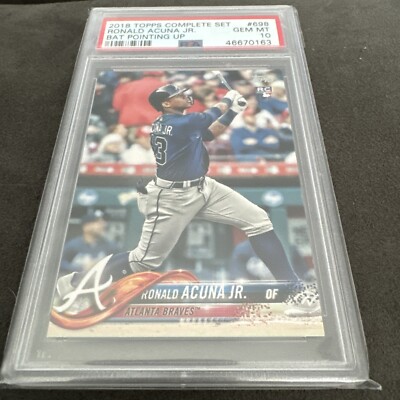 2018 Topps Complete Set Ronald Acuna Jr Bat Pointing Up #698 PSA 10 | eBay