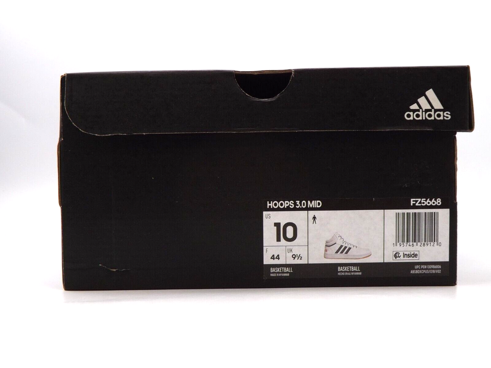 Adidas FZ5668 White/Navy Hoops 3.0 Mid Basketball Sneakers Men’s Size ...