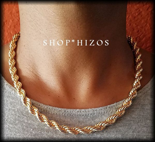 GOLD 5MM 8MM THICK FAT HEAVY TWISTED ROPE CHAIN 16" 18" 21" 25" 30 ...