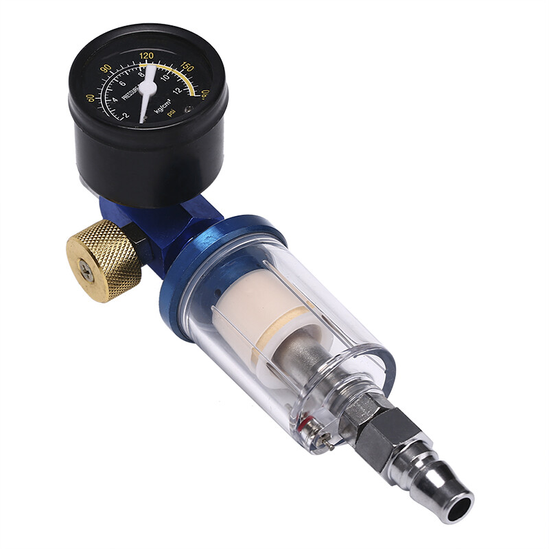 Spray Paint Gun Kit Air Regulator Gauge & In-line Air Oil Water ...