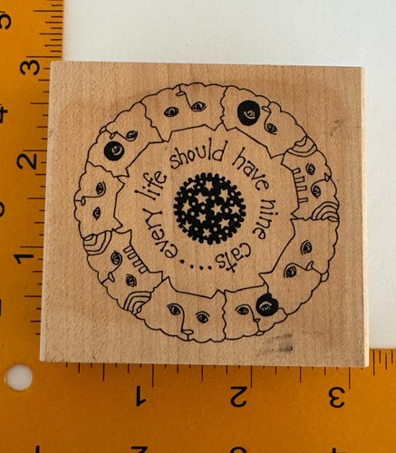 Every Life Should Have 9 Cats - 9541G Rubber Stamp by Paula Best - HTF ...