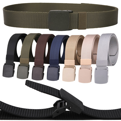 Work Belt Mens Womens Unisex Canvas Buckle Army Webbing Belts Military ...