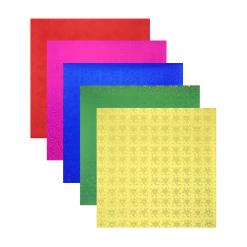 100 Sheets Embossed Metallic Foil Paper 4 Inch Origami Paper Assorted ...