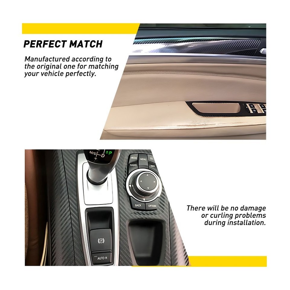 Carbon Fiber Interior Decor Kit Trim Sticker For BMW X5 E70 X6 E71 2008 ...