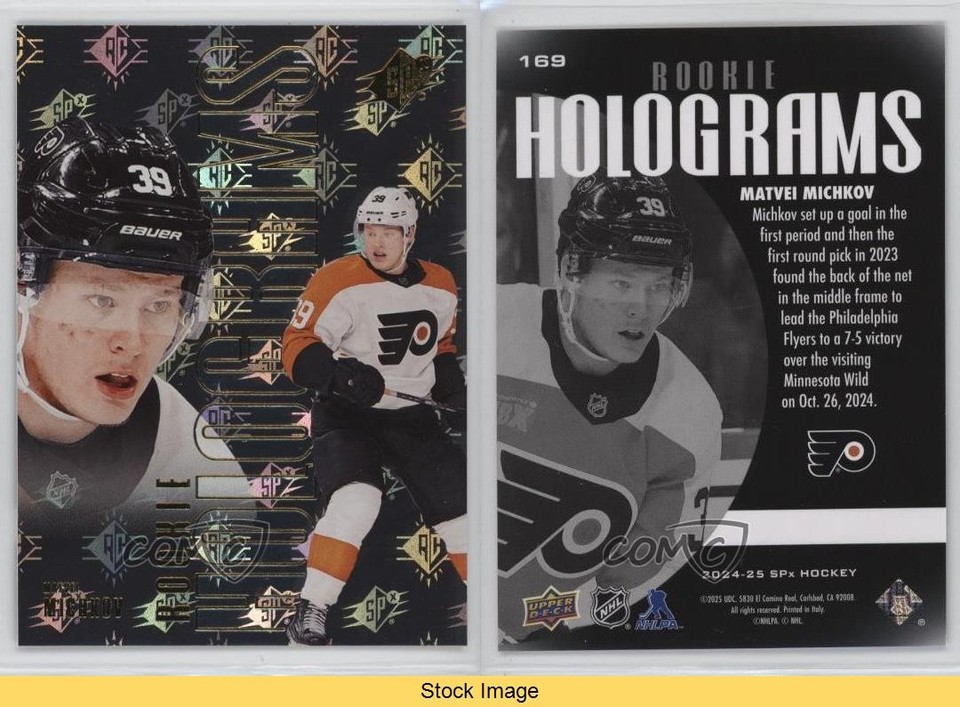 2024-25 SPx Rookie Holograms Matvei Michkov #169 Rookie RC READ | eBay