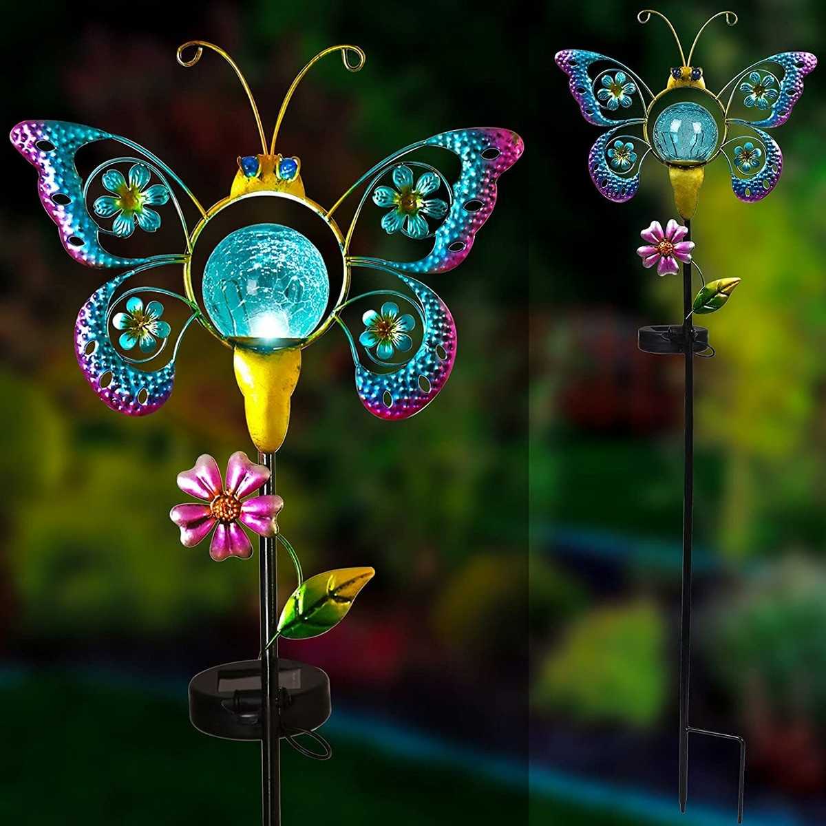 Butterfly Solar Lights Outdoor Set Of 4 Butterfly Solar Garden Lights