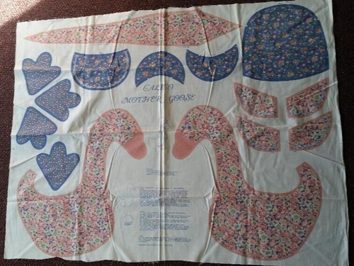 Calico Mother Goose Fabric Panel Pink Blue ~ #4909 | eBay
