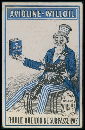 Uncle Sam advertising Avioline Willoil automobile Oil original old 1920 ...