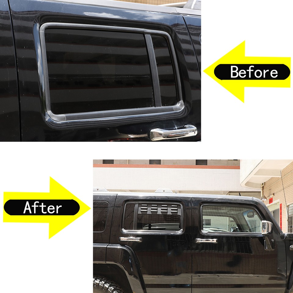 Black Aluminium Alloy Door Window Air Vents Screens For Hummer H3 2005 ...