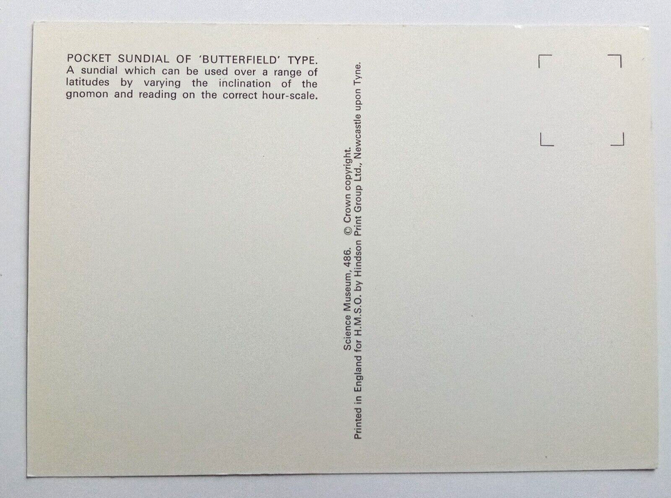 Butterfield Pocket Sundial London Science Museum Postcard | eBay