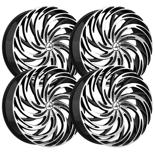 (Set-4) Azara AZA-531 22x8.5 5x114.3/5x120 38mm Black Machined wheels ...