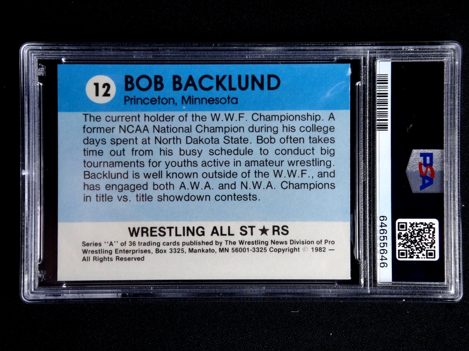 BOB BACKLUND 1982 WRESTLING ALL STARS SERIES A #12 PSA 7 NEAR MINT ALL ...