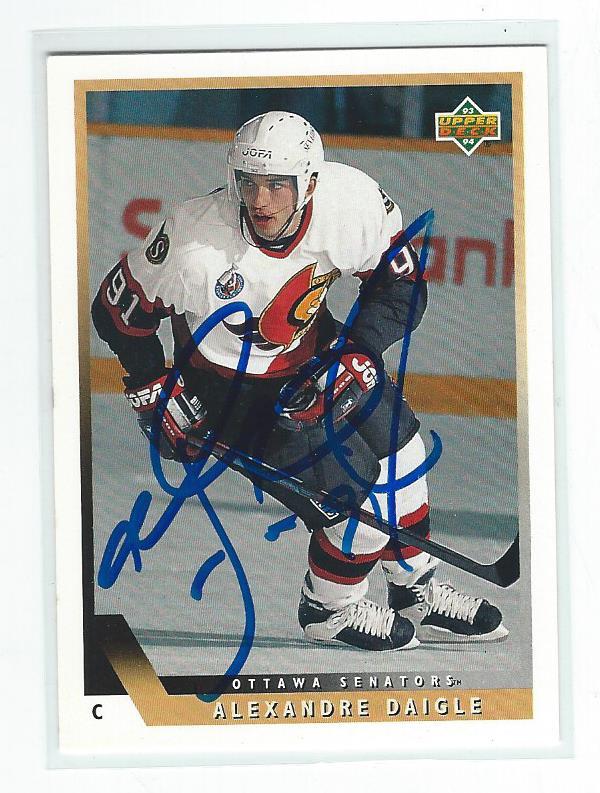 Alexandre Daigle Signed 1993/94 Upper Deck Card #170 | eBay