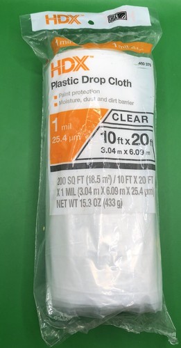 Hdx Plastic Drop Cloth 10ft X20ft Clear | eBay