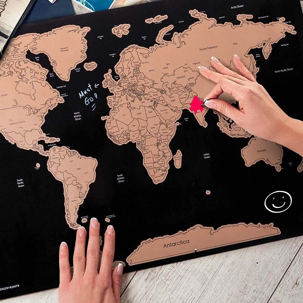 Poster Mappamondo Da Grattare Cartina Geografica Mappa Del, 52% OFF