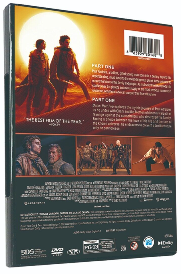 New Dune Part 1-2 One & Two Movie [DVD Box Set ]US Region 1 _NEW Sealed ...