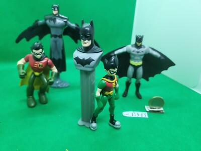(103) lot des 5 figurines / pez Batman Robin Avengers comic marvel ...