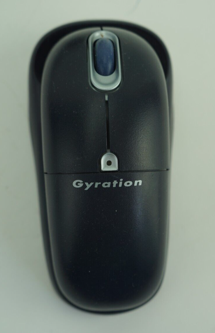 Gyration Black/Blue Wireless Keyboard GP120 Mouse & RF Receiver Plus ...