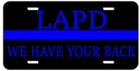 CUSTOM PERSONALIZED LICENSE PLATE BLUE LINE SUPPORT YOUR POLICE AUTO ...