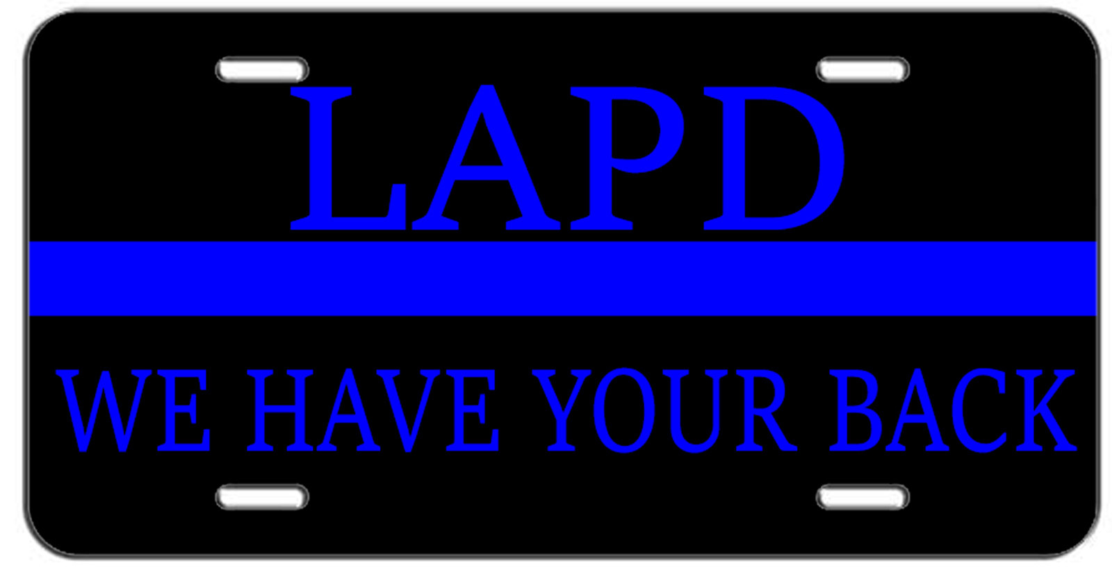 CUSTOM PERSONALIZED LICENSE PLATE BLUE LINE SUPPORT YOUR POLICE AUTO ...