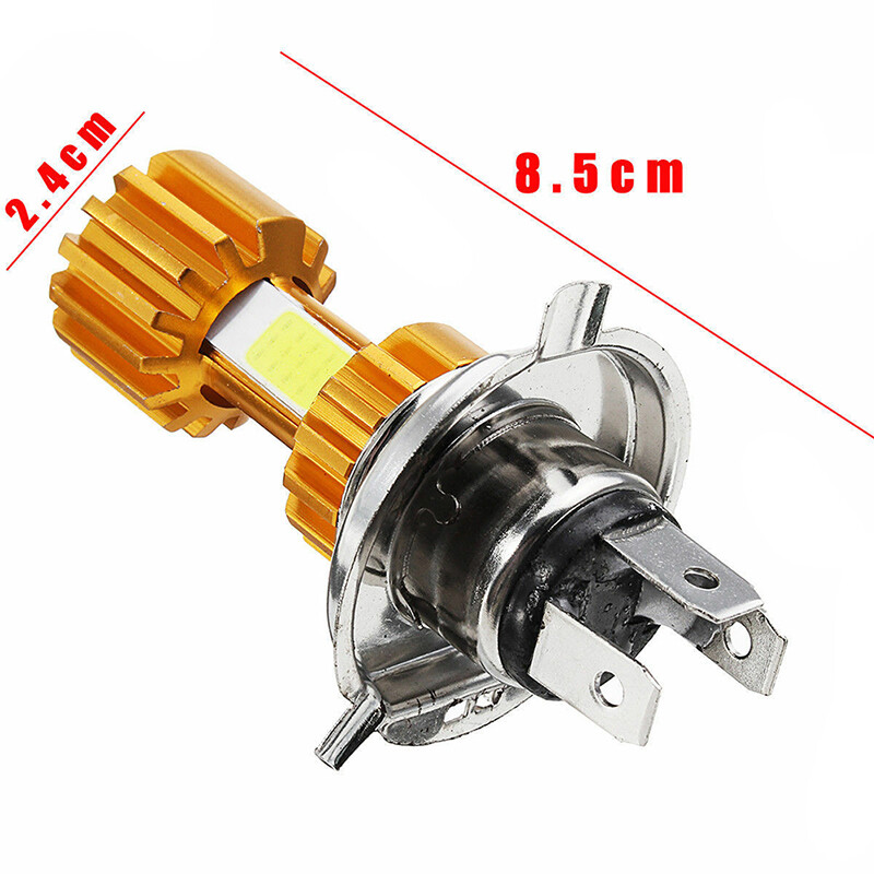 H4 Motorcycle 10W LED 3 COB Motorcycle Headlight Bulb 500LM Hi/Lo Beam ...