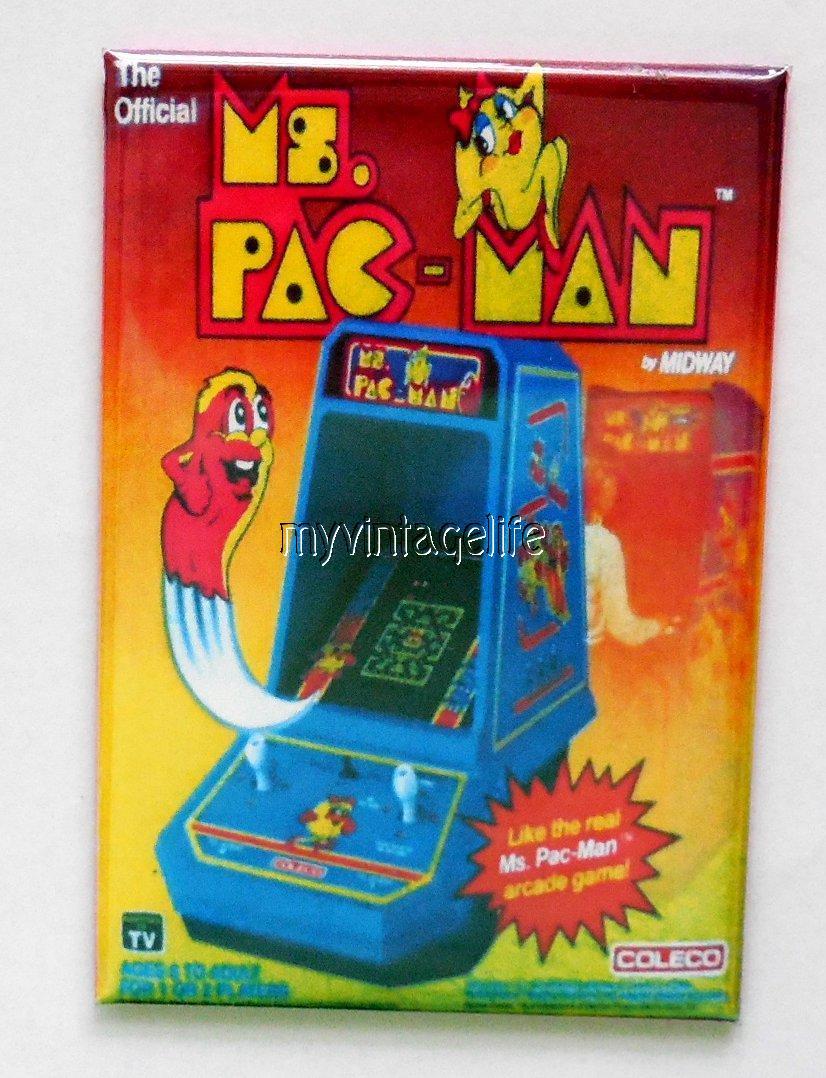 MS. PAC-MAN Table Top Arcade Game COLECO 2" x 3" Fridge MAGNET MIDWAY ...