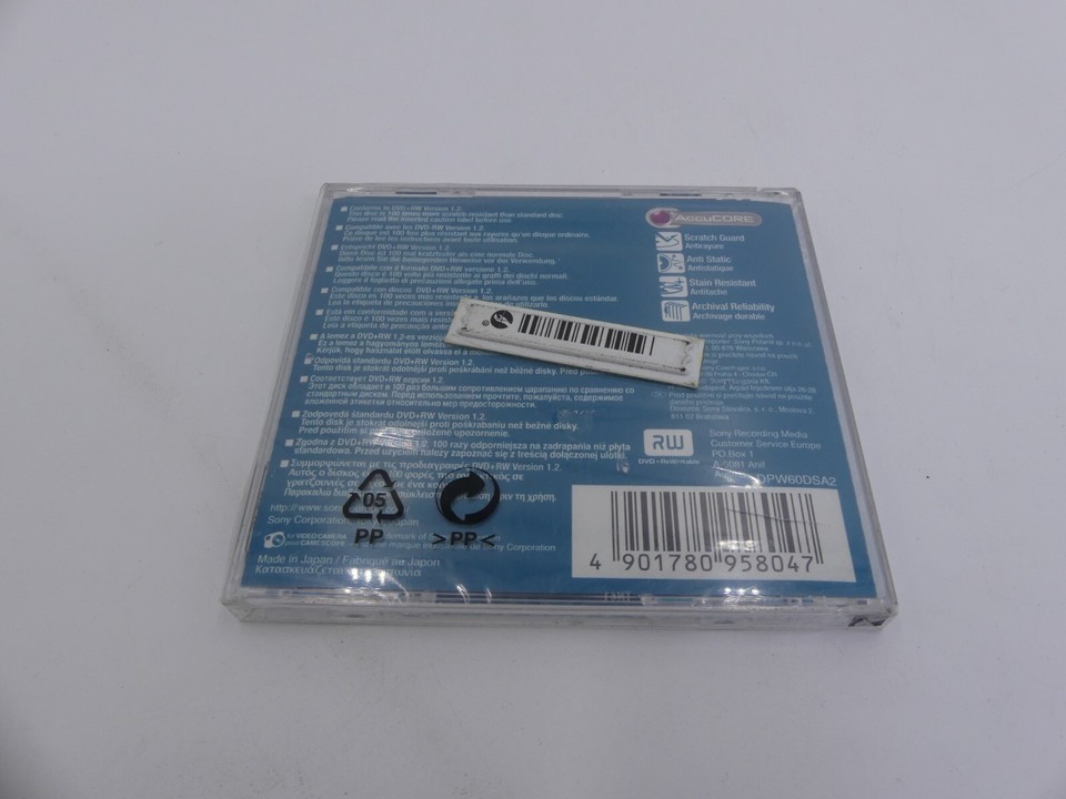 Sony Japan Re-Recordable Dual Sided 60min /2.8Gb DVD-RW Disc For ...