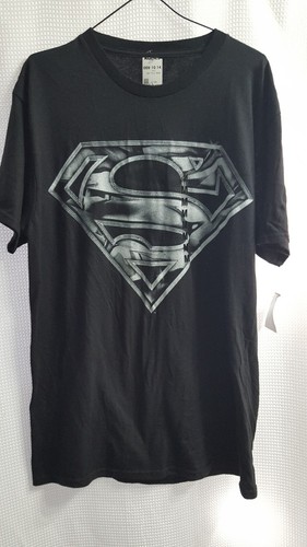 Superman Shirt Mens Medium Black And Gray Graphic Crew Neck Short ...