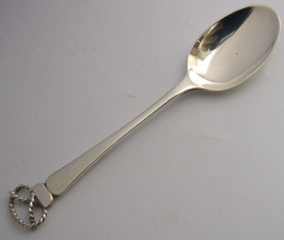 CHESTER STERLING SILVER STAFFORSHIRE KNOT SPOON 1931 ENGLISH ANTIQUE | eBay UK
