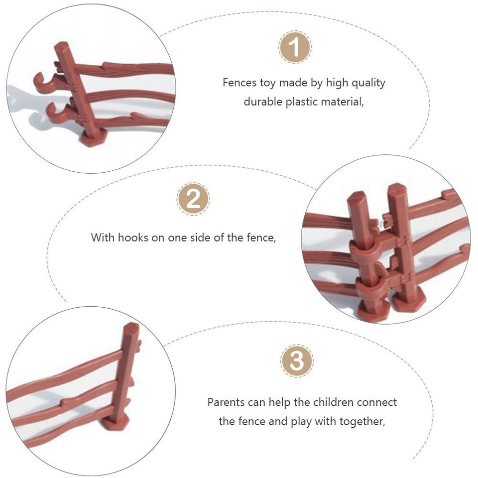 60PCS Simulation Fence Kids Educational Toy DIY Fence Toy Plastic Fence ...
