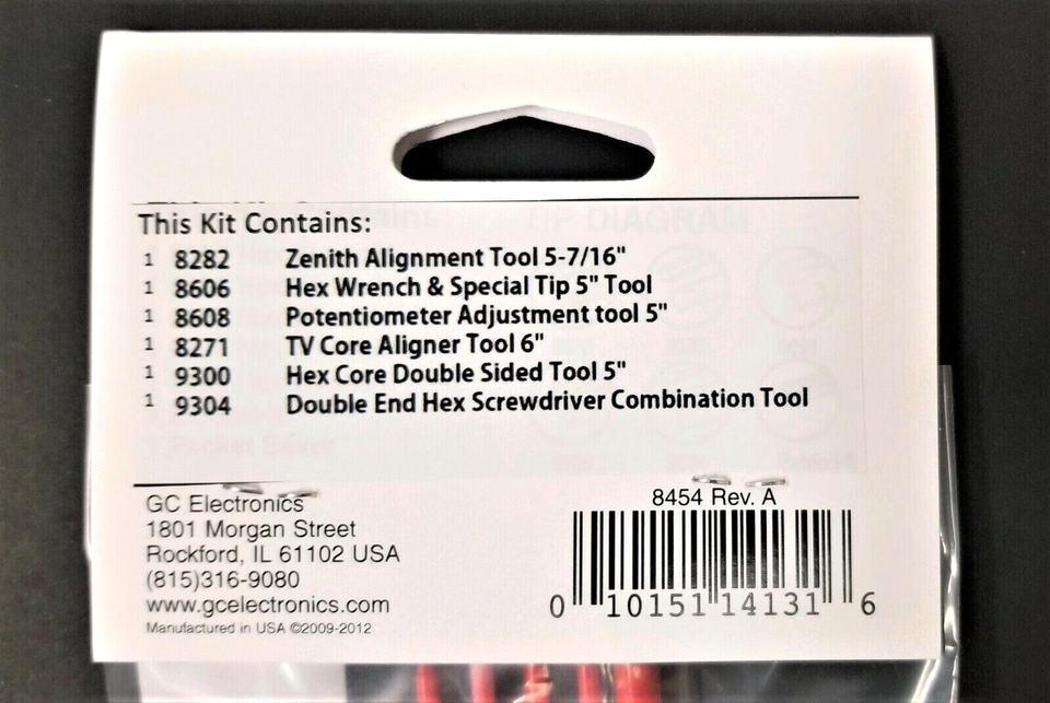 Radio & TV Alignment Tool & Trimmer Tool Set NEW FREE SHIPPING 63-910 ...