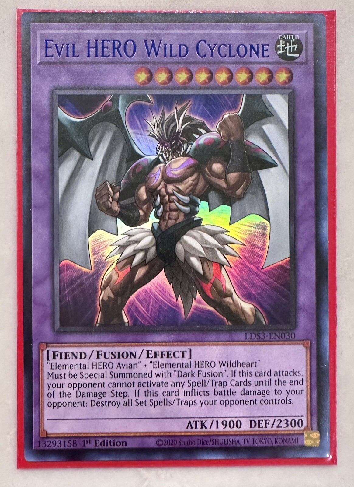 Yugioh Evil HERO Wild Cyclone LDS3-EN030 Ultra Rare (Blue) 1st Edition ...